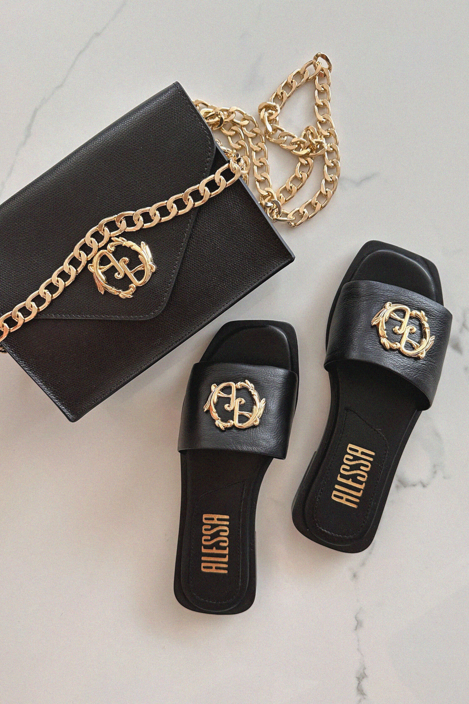 Rococo Logo Чехли - Black/Gold — Alessa